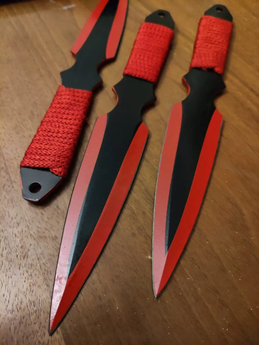 Ninja Throwing Knife Kunai Red Black Overall 10 inch – TGP